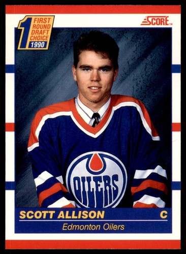 1990-91 Score Canadian Scott Allison Rookie Edmonton Oilers #424 | eBay