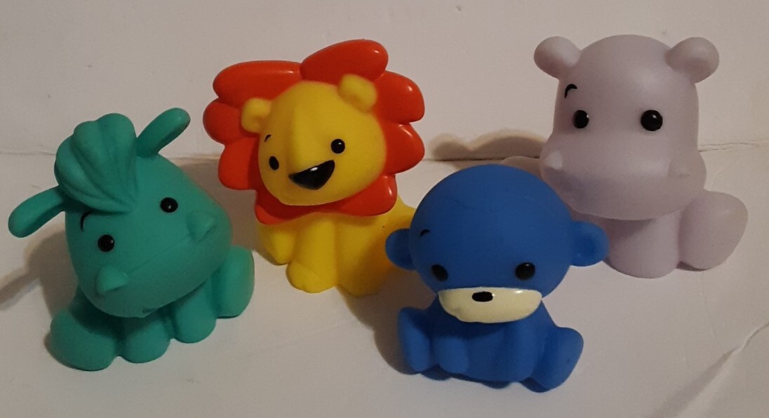 Lot of 4 Infantino Rubber Animals Bath Tub Toys | eBay