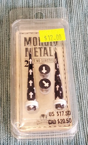 New Morbid Metals 2G Plug And Taper Kit Black White Cross | eBay