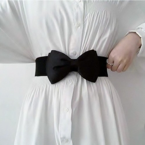 NEW Bow Elastic Waistband Snap Button Belt, One Size | eBay