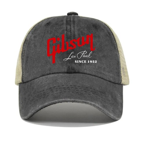 Gibson Les Paul Guitar Since 1952 Logo Printed Black Hat Trucker Cap ...