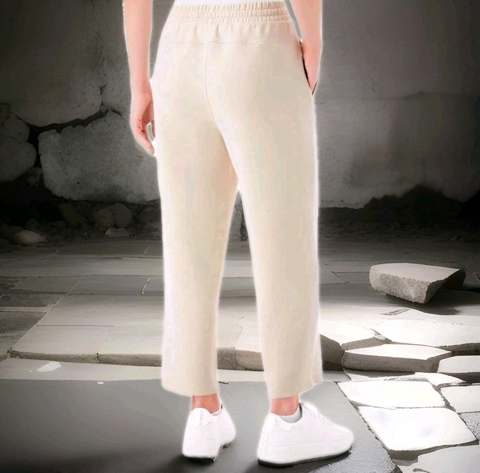 NWT Members Mark Stretch Cream Drawstring Crop Joggers Plus Women Pant ...