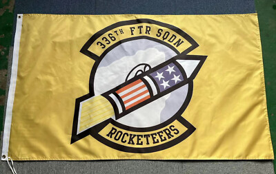 USAF 336th Fighter Squadron "Rocketeers" 3x5 ft Single-Sided Flag ...