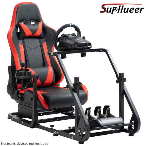 Supllueer Racing Simulator Cockpit Stand with Red Seat Fit Logitech ...
