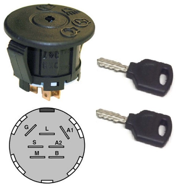 Rotary Ignition Switch With Key Replaces AYP 175566 163968 MTD 925-1741 ...