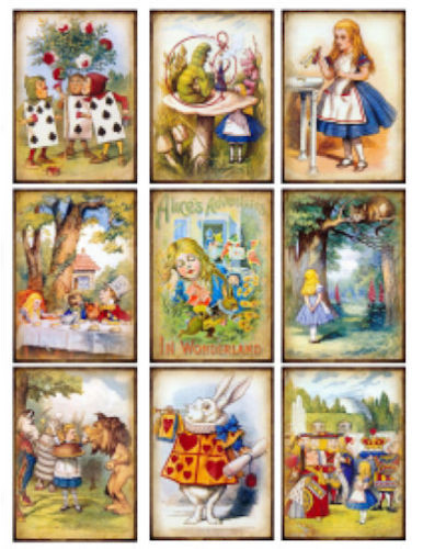 Vintage Image Fairy Tale Alice In Wonderland Collage Waterslide Decals ...