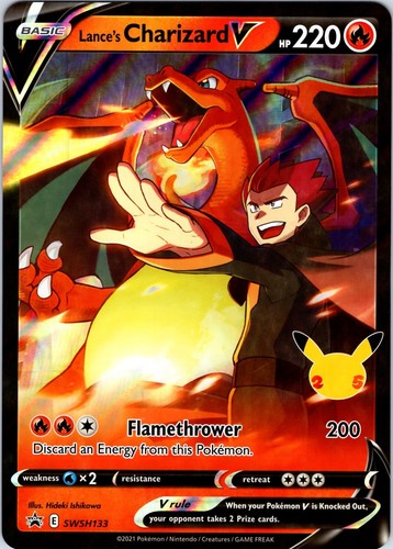 Pokémon TCG Lance's Charizard V SWSH133 Jumbo Black Star Promo | eBay