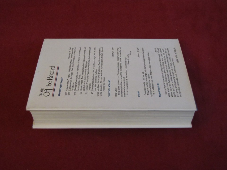 Off the Record : The Private Papers of Harry S. Truman (1980, Hardcover ...