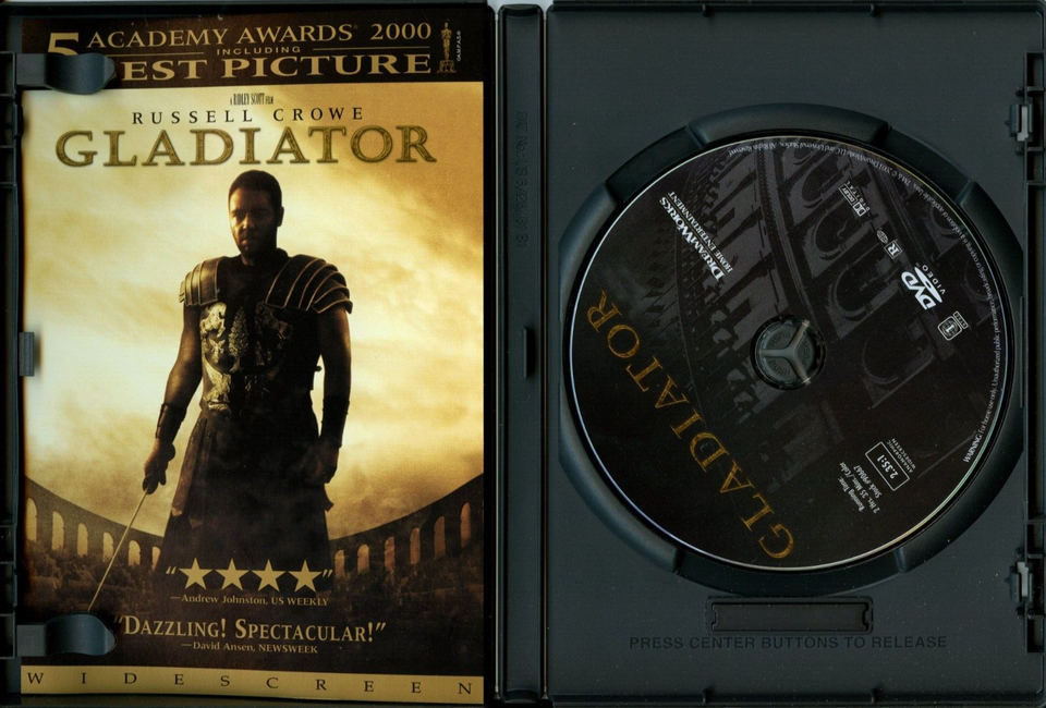 Gladiator (DVD, 2003) Widescreen Russell Crowe Joaquin Phoenix ...