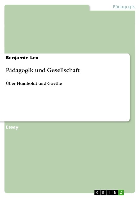 Pädagogik und Gesellschaft von Benjamin Lex (2010, Taschenbuch) online ...