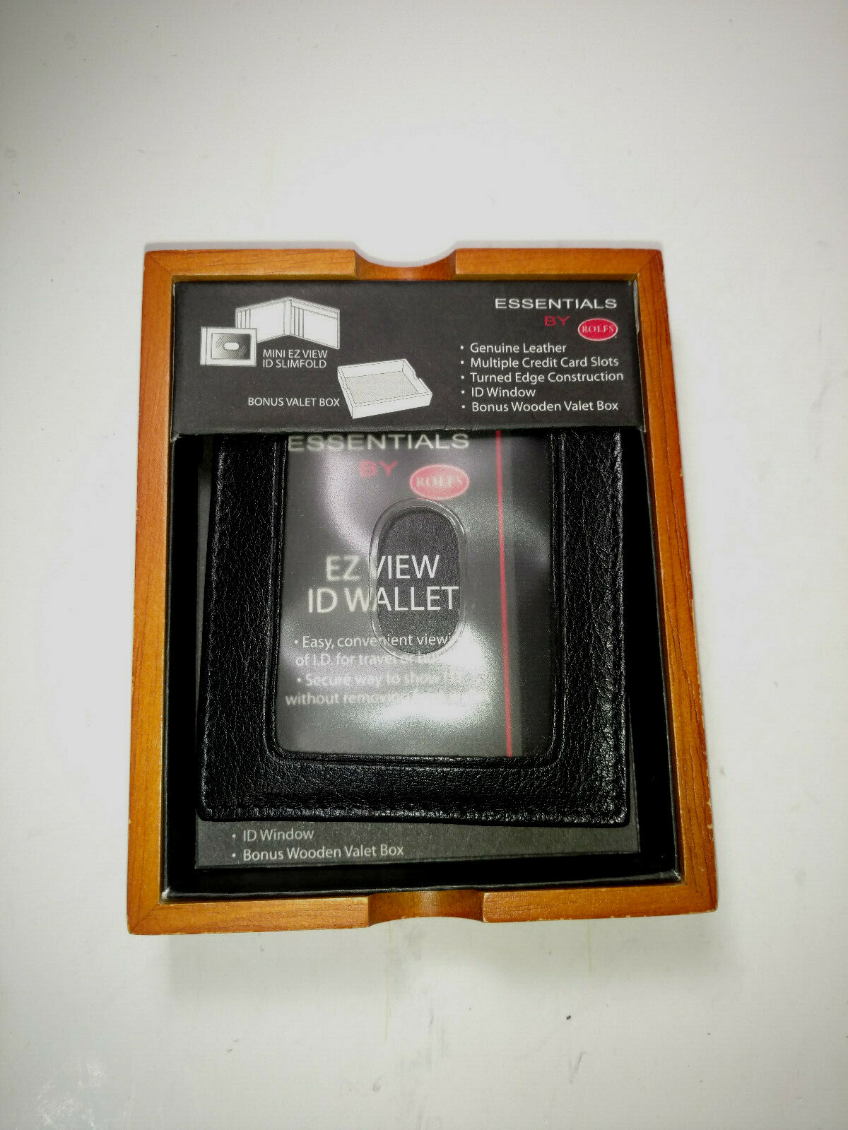 Essentials Genuine Black Leather EZ View I.D. Slimfol… - Gem