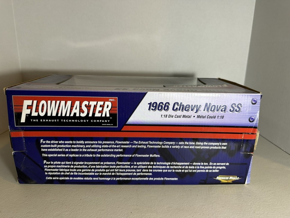 ERTL AMERICAN MUSCLE 1966 CHEVY NOVA SS SCALE 1:18 FLOWMASTER LIMITED 1 ...