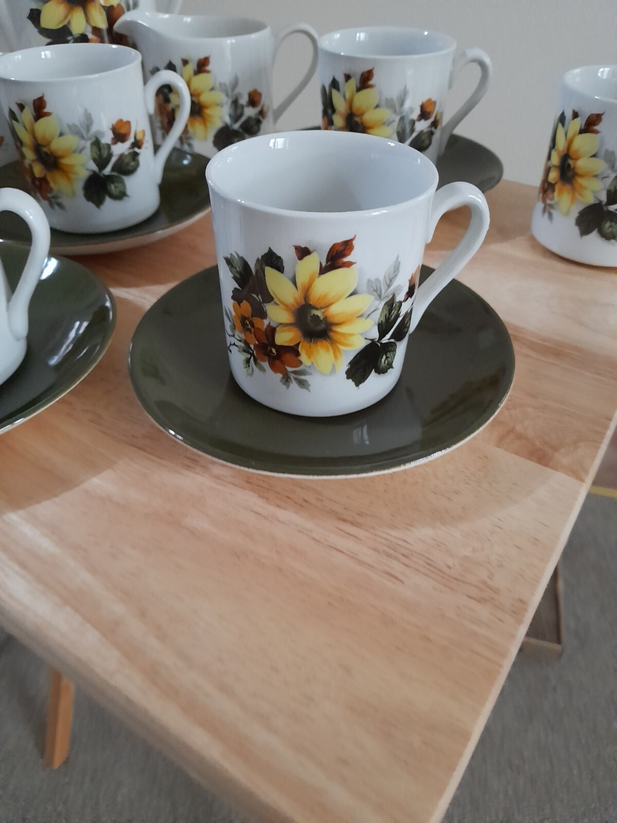 Myott Ironstone Coffee set - White with yellow/Gold Roses pattern | eBay UK