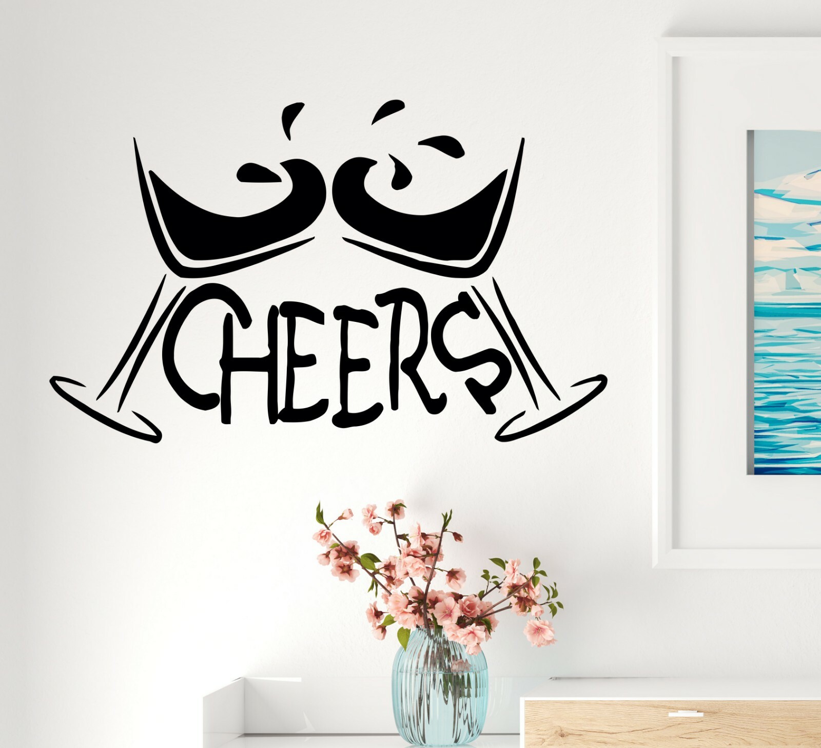 Wall Decal Martini Cheers Bar Decoration Cafe Drink Vinyl Sticker ...