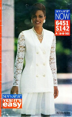 Butterick See & Sew 6451 Top & Pleated Skirt Sewing Pattern Size 6-8-10 ...