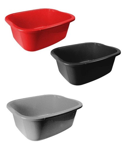 Plastic Basics Dish 11 Litre Square Washing Up Bowl Stackable Kitchen ...