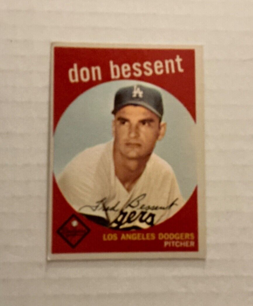 DON BESSENT 1959 TOPPS VINTAGE BASEBALL CARD - #71 - DODGERS - VG.EX ...