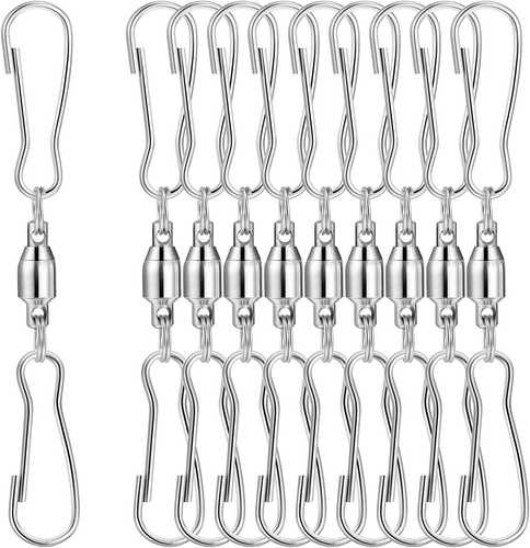 Tecunite 10 Pack Swivel Hooks Clips Smooth Spinning Dual Clip Hanging ...