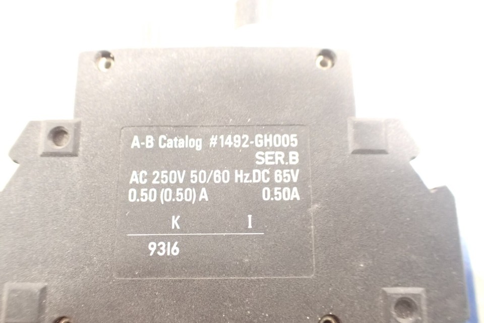 Allen Bradley 1492-GH005 Series B 0.50 Amp 250 VAC 65 VDC Din Rail ...
