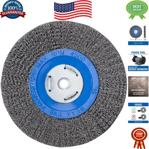 Heavy-Duty 8" x 3/4" Crimped Wire Wheel - Perfect for Angle and Bench ...
