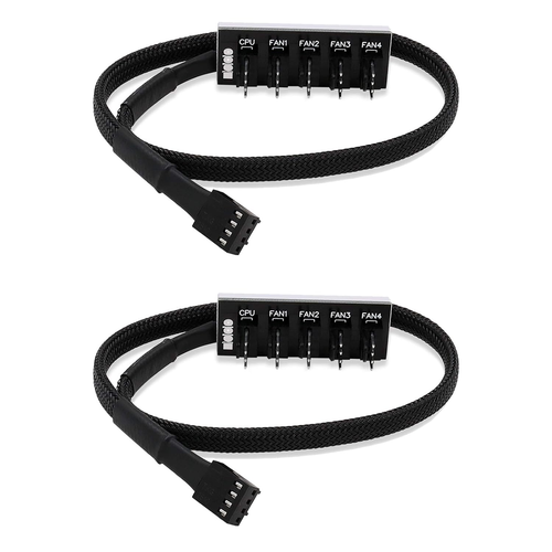 (2 Pack) 4-Pin PWM PC Case Fan Hub Power Supply Cable 1 to 5 Way ...