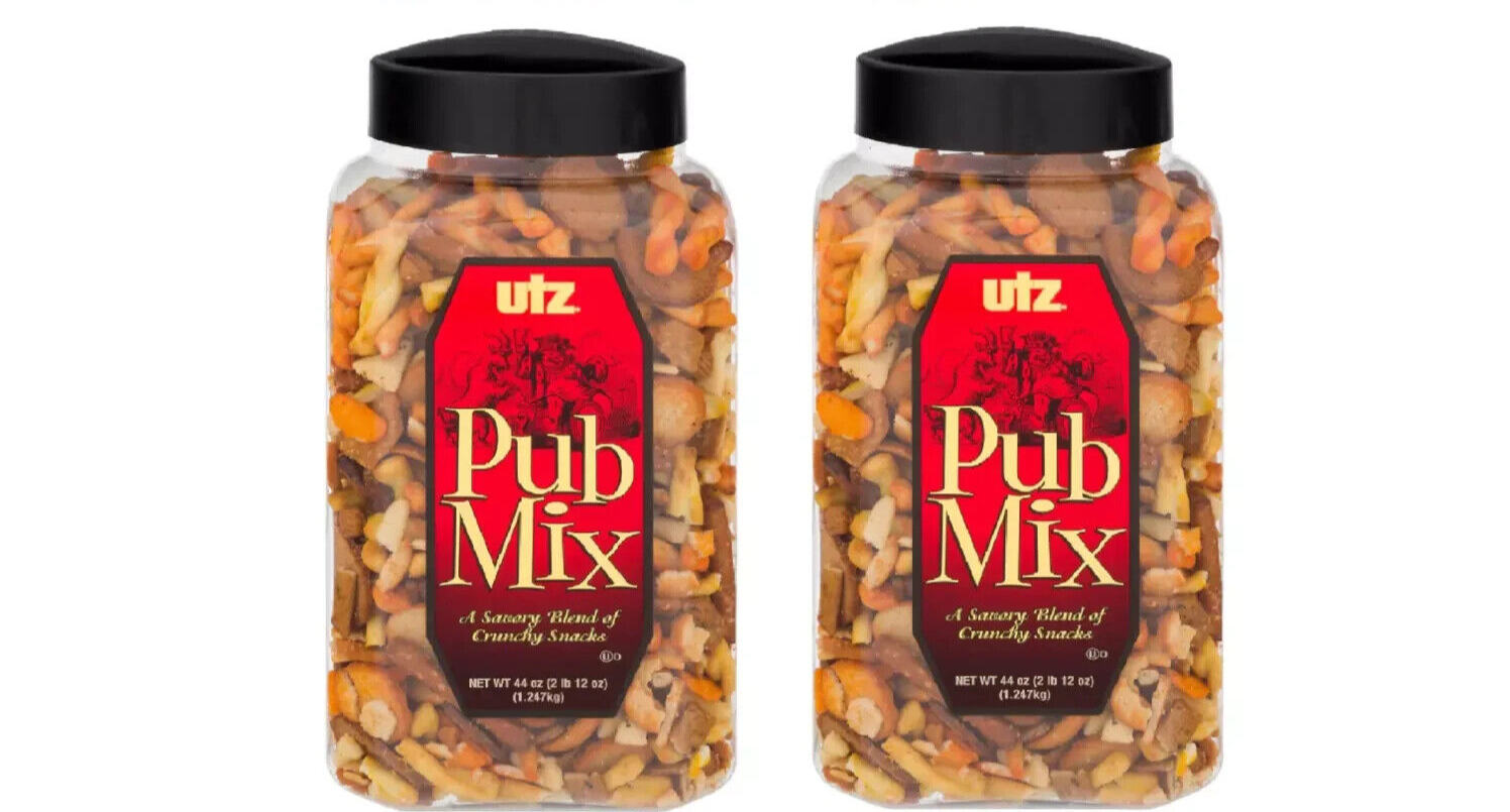 2 Packs Utz Pub Mix Barrels A Savory Blend of Crunchy Snacks 44 OZ Each ...
