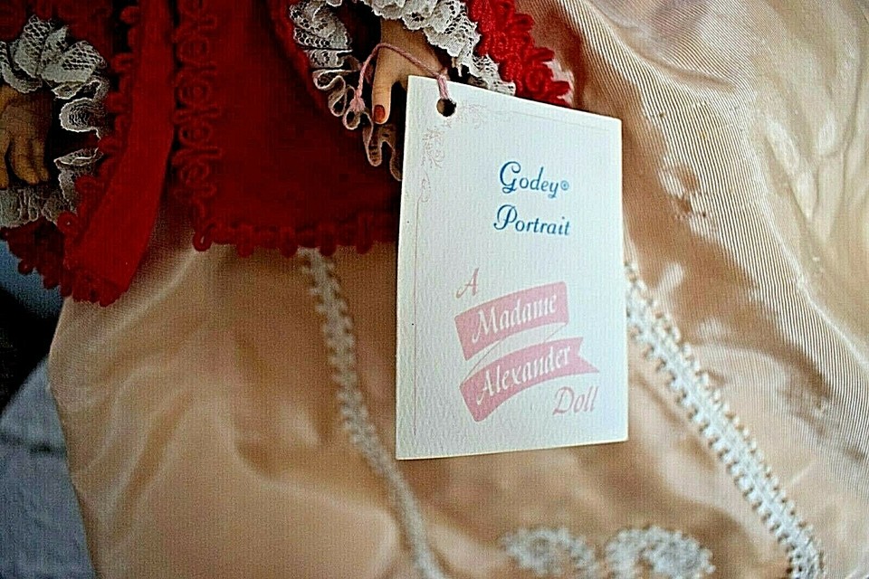 Madame Alexander Godey Portrait Doll Blonde Blue Eyes Red Velvet 20" w ...