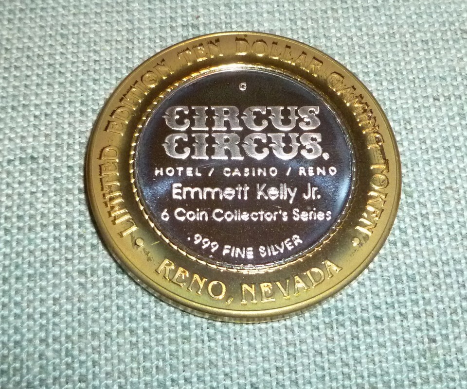 Circus Circus Reno .999 Silver - Emmett Kelly Jr. - Gaming Token | eBay