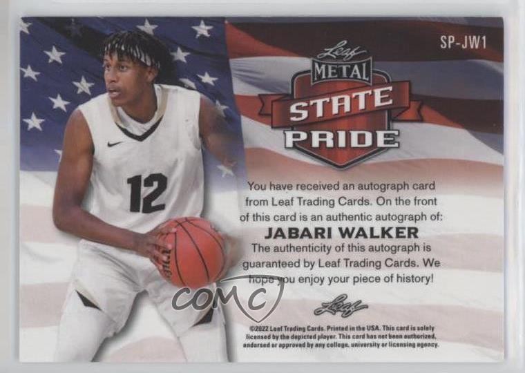 2021-22 Leaf Metal State Pride Auto Jabari Walker #SP-JW1 Auto | eBay