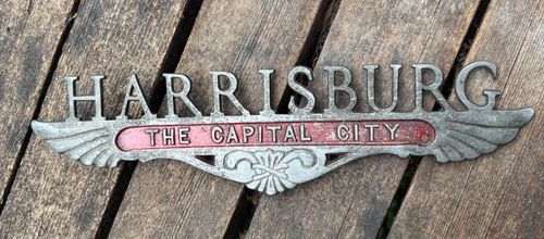 1930s Original HARRISBURG ~ THE CAPITOL CITY Auto License Plate Topper ...