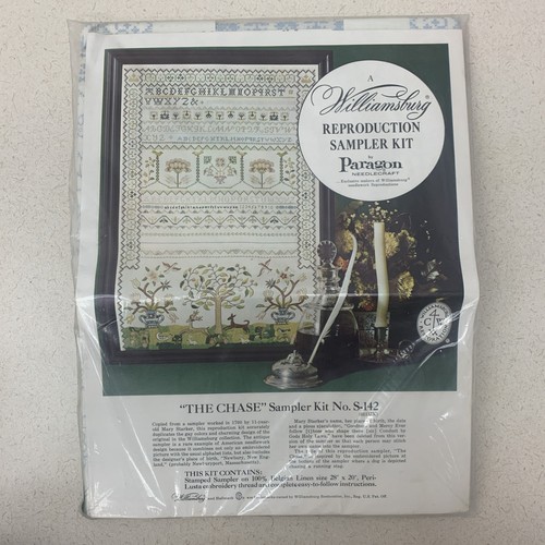 NEW Paragon Williamsburg Cross Stitch Kit The Chase Sampler S-142 ...
