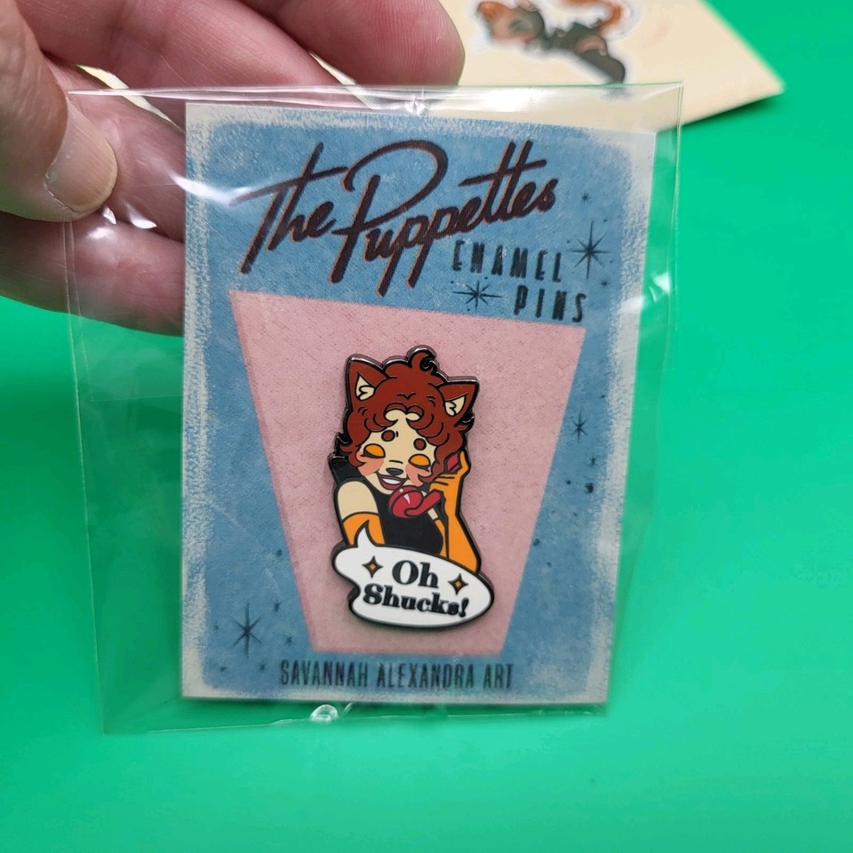 The Puppettes Enamel Pin Oh Shucks! & Sticker Sheet Art By Savannah ...