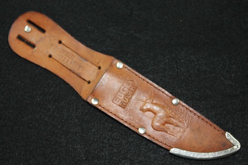 EDGE MARK FIXED BLADE LEATHER HUNTING SHEATH SOLINGEN EAST GERMANY FREE ...