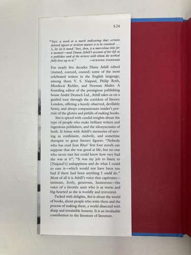 Stet An Editor's Life by Diana Athill, Diane First 1st Edition VG HC ...