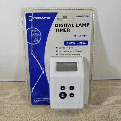 Intermatic Programmable Digital Lamp Timer 2 On Off Settings Model ...