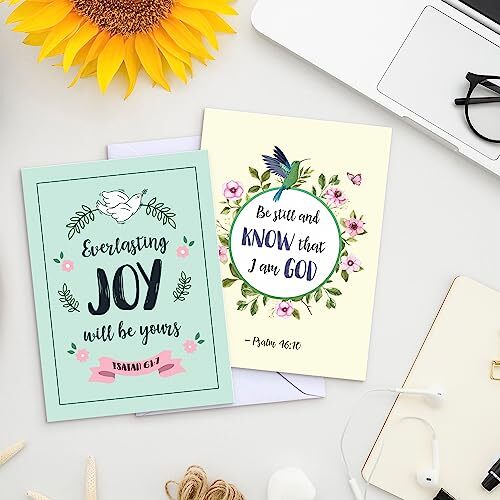 Scripture Cards - Set of 48 Boxed Bible Verse Blank Note Cards Assorted ...