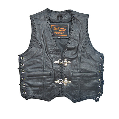 Kinder Lederweste geschnürt, Bikerweste, Rocker Weste, Lederkutte Kutte ...