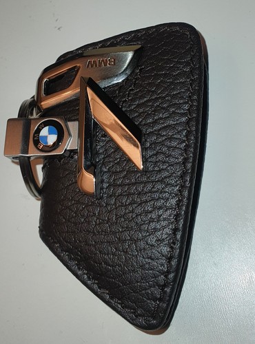 BMW Genuine Key Fob Case With Stainless Steel Chrome Clip Mocha ...