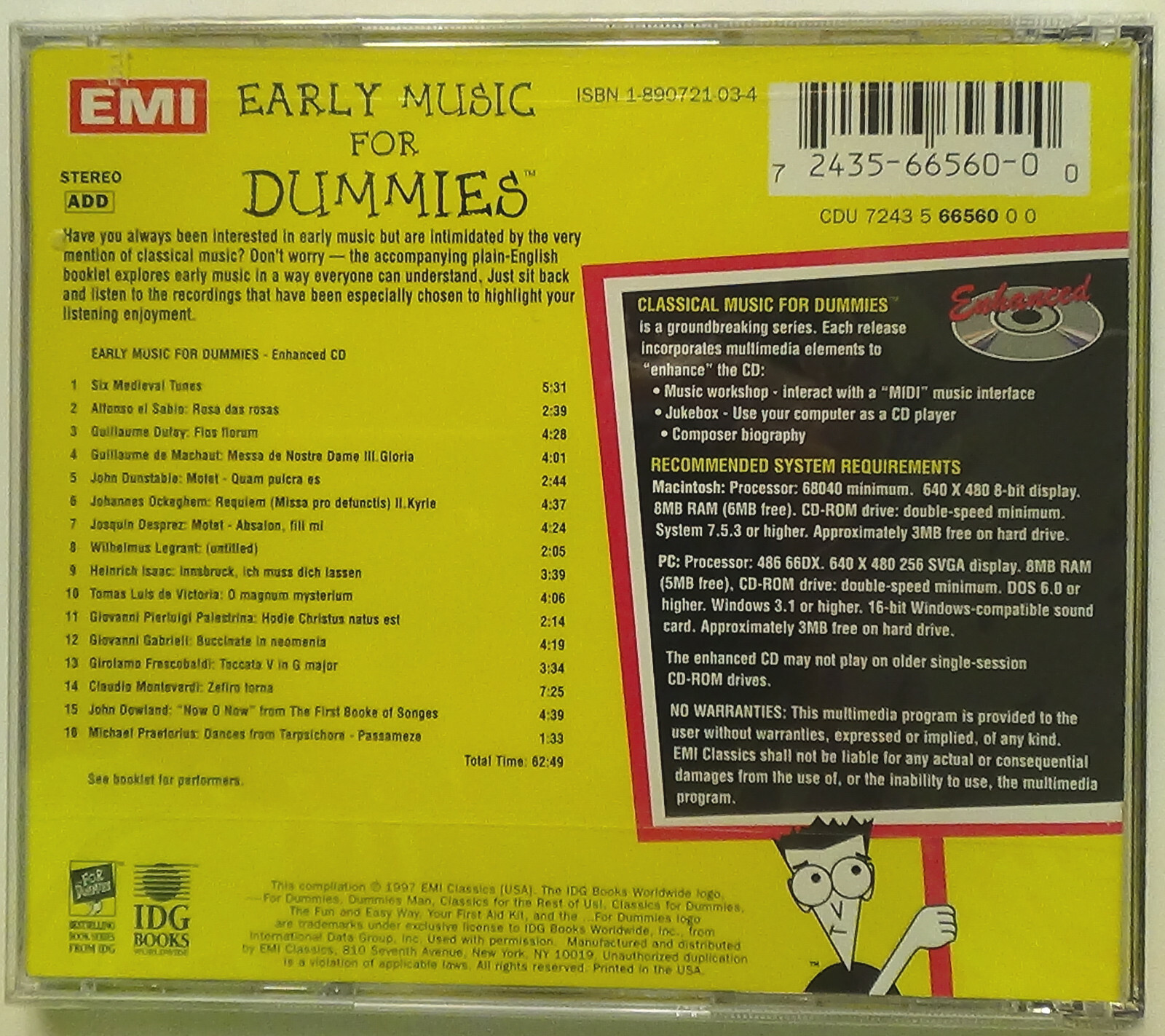 Early Music For Dummies (Enhanced CD - Plays on Stereo, Mac or PC) 1997 ...