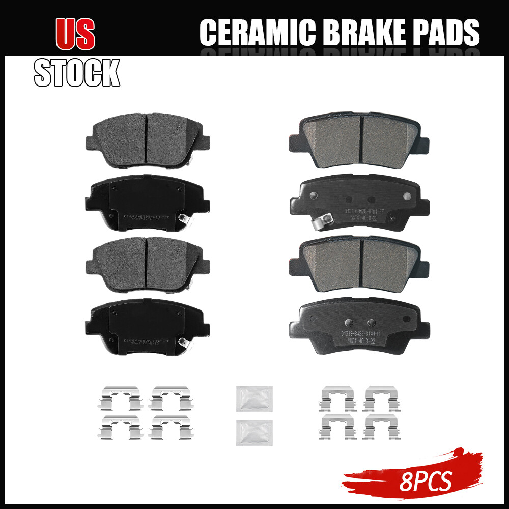 Front and Rear Ceramic Disc Brake Pads Fit For 11-2014 Hyundai Sonata ...