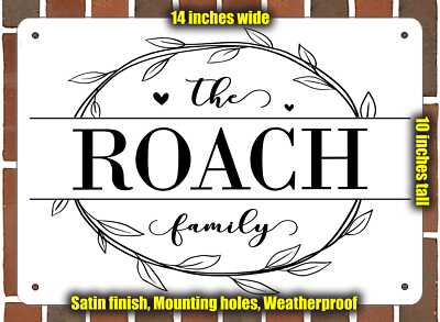 Roach Family Decorative Metal Door or Wall Plaque (Style 1) | eBay