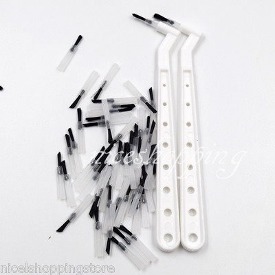 Dental 100 Pcs Disposable Composite Brush Tips Applicators With 2 ...