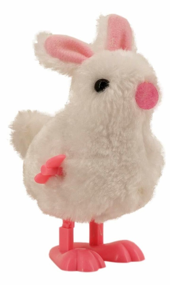 Wind-Up Jumping Chick and Bunny (4 in ea) Hopping Soft Plush Animal ...