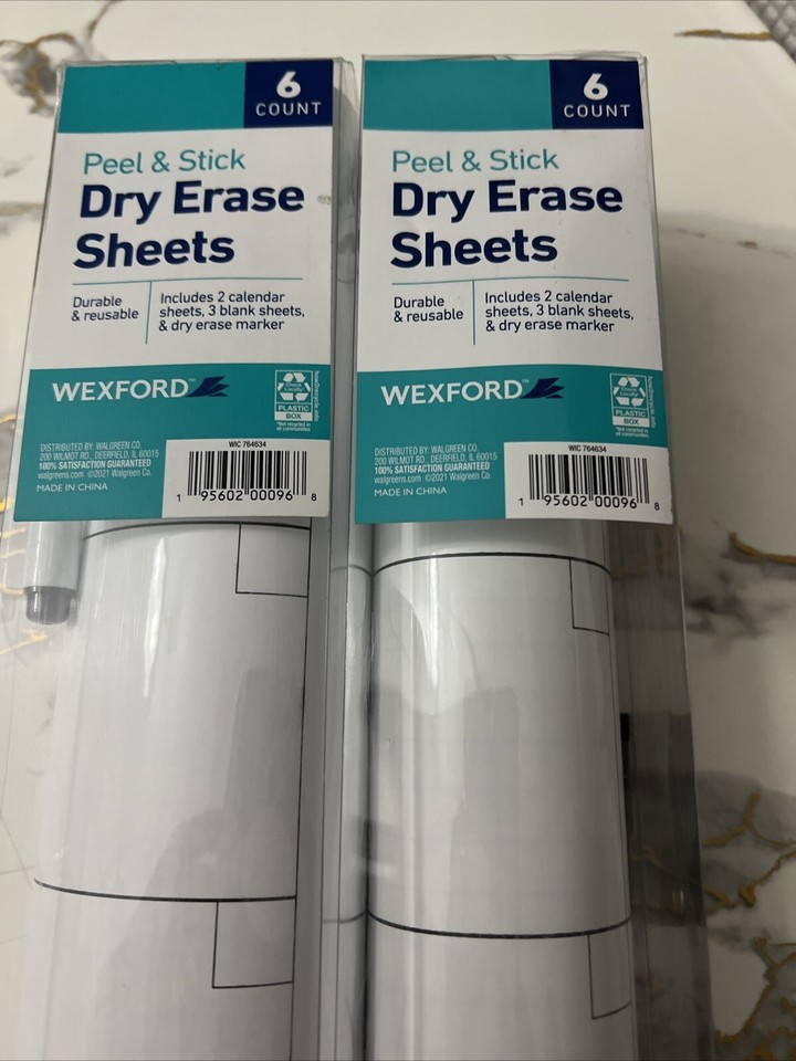 Dry Erase Sheet w/ peel & Stick Durable & Reusable Wexford 2 | eBay
