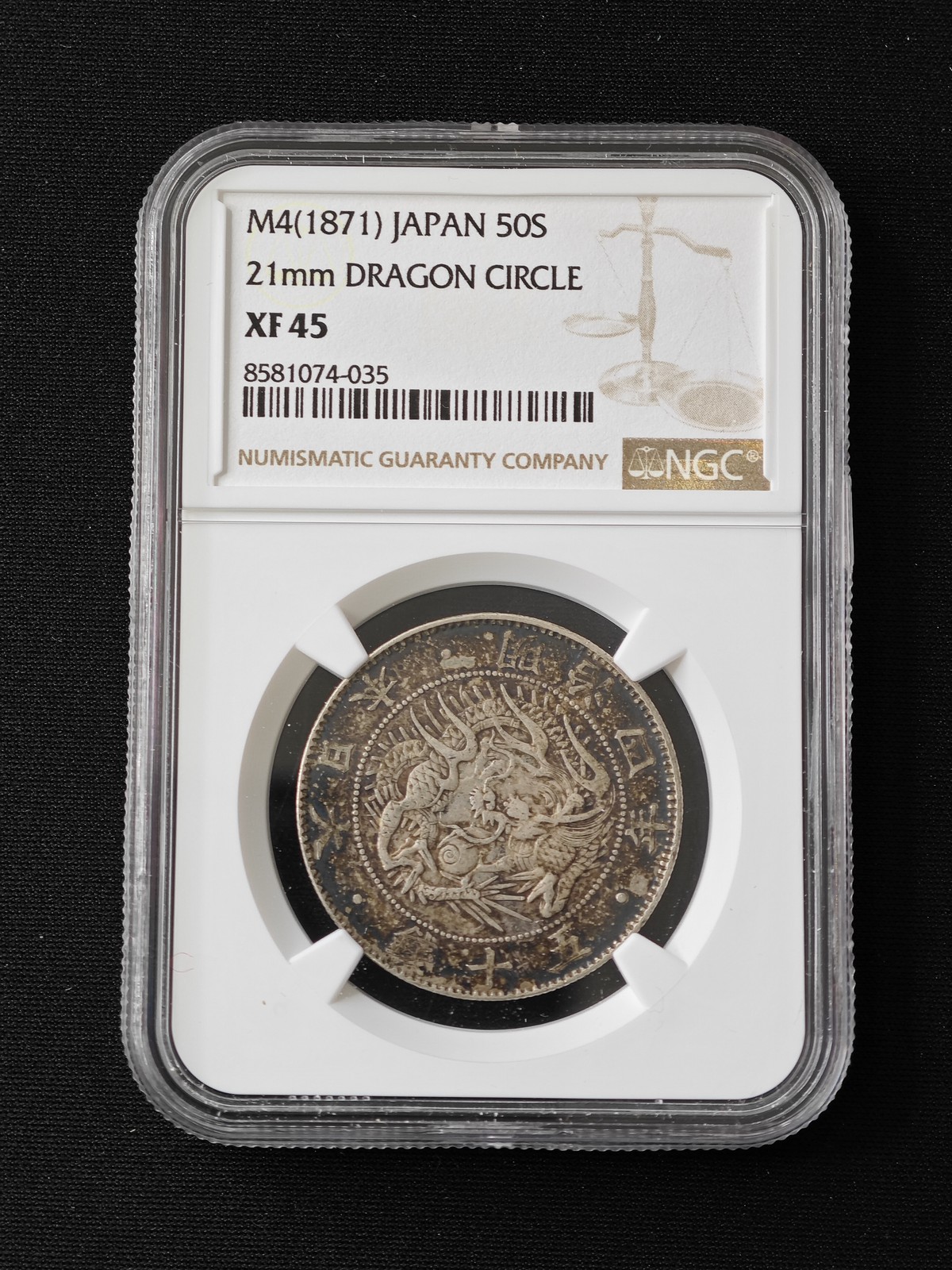 1871 M4 Japan 50S 21mm Dragon Circle NGC XF 45 Silver Coin UNC #035 | eBay