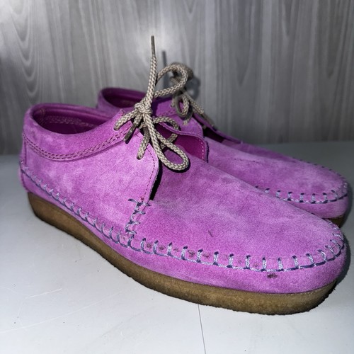 Clarks Originals Wallabees Weaver Suede Lavender Purple Lace Up Mens Sz ...