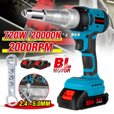 Cordless Rivet Nut Gun Brushless Electric Rivnut Setting Nutsert Tool W ...