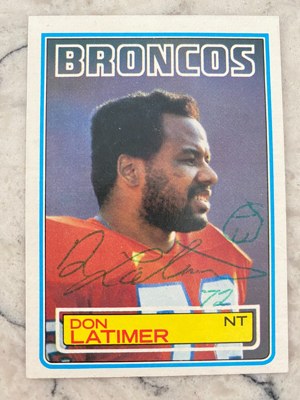Don Latimer Signed Denver Broncos Card 1983 Topps | eBay