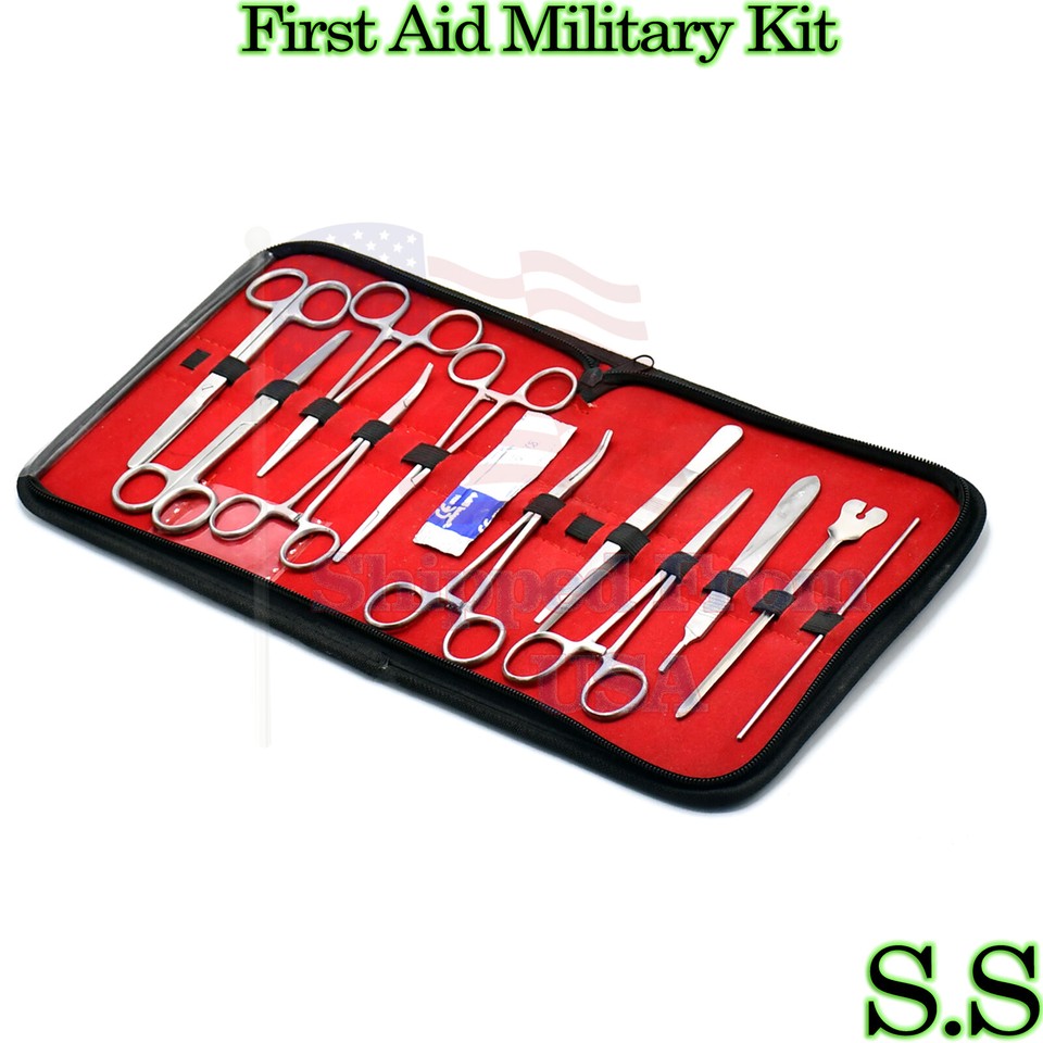 12 Pc Instrument Surgical Kit Survival Emergency First Aid Military ...