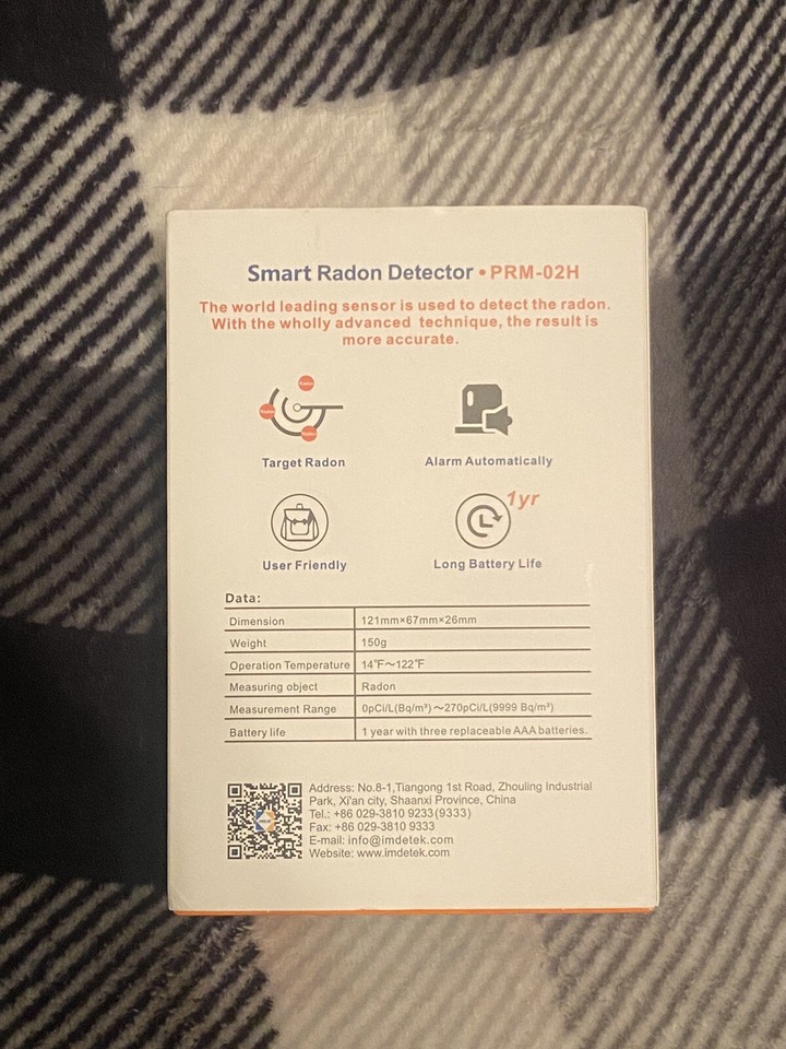 New Smart Radon Detector Digital Portable Cradtec Long & Short Term ...